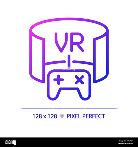 2d Thin Linear Gradient Virtual Reality Icon Stock Vector Image And Art