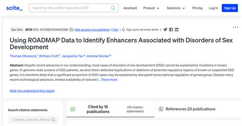 Using Roadmap Data To Identify Enhancers Associated With Disorders Of Sex Development