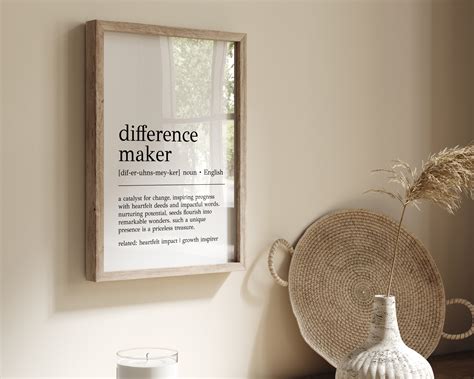Difference Maker Definition Print Difference Maker Wall Art Etsy