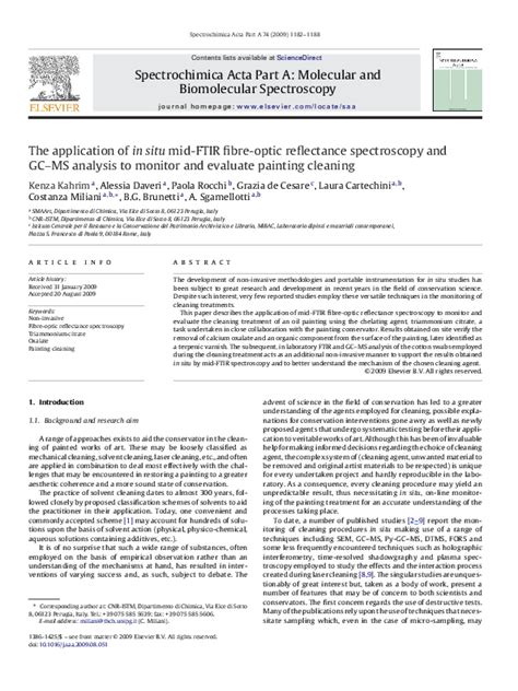 Pdf The Application Of In Situ Mid Ftir Fibre Optic Reflectance