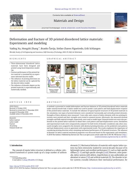 Deformation And Fracture Of 3d Printed Disordered Lattice Materials