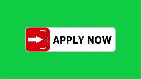 Green Screen Animation Of Apply Now Push Button With Pointer Simple