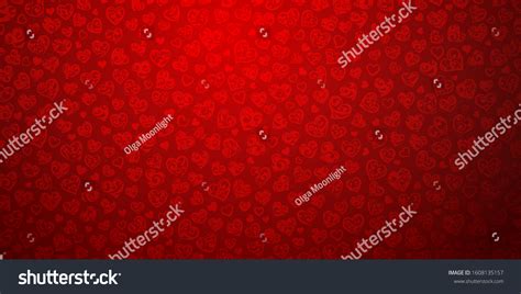 Background Big Small Hearts Curls Red Stock Vector Royalty Free