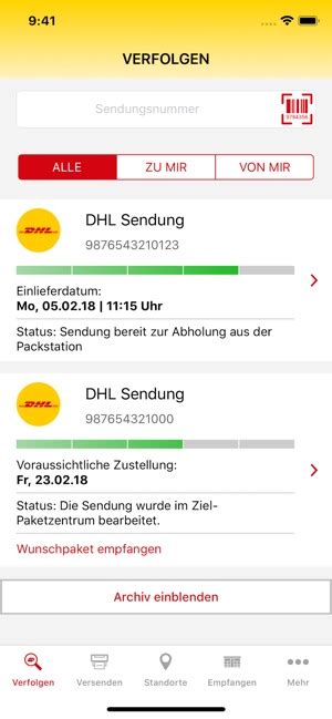 Dhl Sendungsverfolgung Verfolge Dein Paket Live