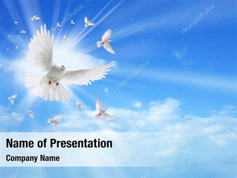 Blue White Dove Sky Symbol Powerpoint Template Blue White Dove Sky Symbol Powerpoint Background