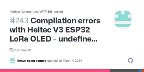 Compilation Errors With Heltec V3 ESP32 LoRa OLED Undefined Reference For Mcu And Timer