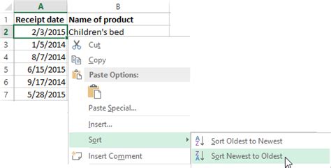 Possibilities Of Sorting Data In Excel By The List