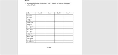 Solved Questions Given The Nominal Values And Tolerances Chegg
