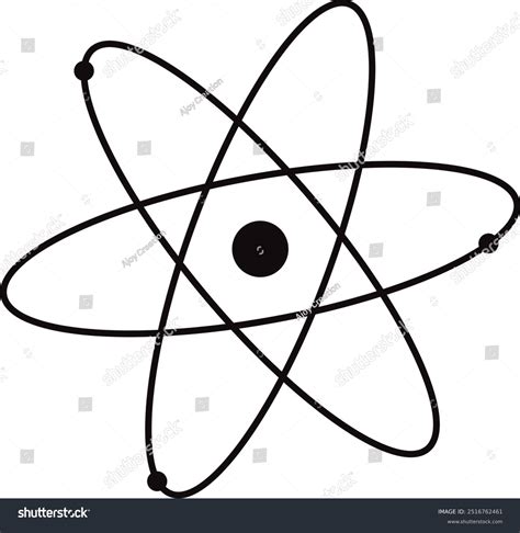 Stylized Atom Central Nucleus Three Elliptical Stock Vector Royalty