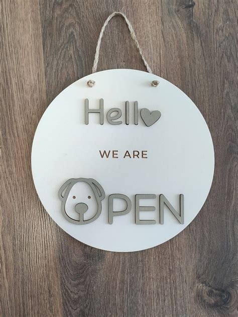 Open Closed Sign For Business Custom Boutique Store Salon Sign