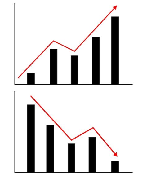 Premium Vector Increase And Dicrease Statistic Diagram Simple Icon