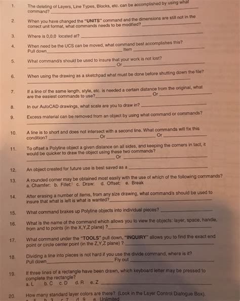 Solved 1 The Deleting Of Layers Line Types Blocks Etc