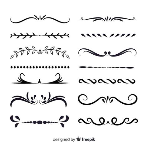 Colección Divisoria Dibujada A Mano Free Vector Vecteur Gratuit