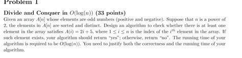 Solved Problem Divide And Conquer In O Log N Points Chegg