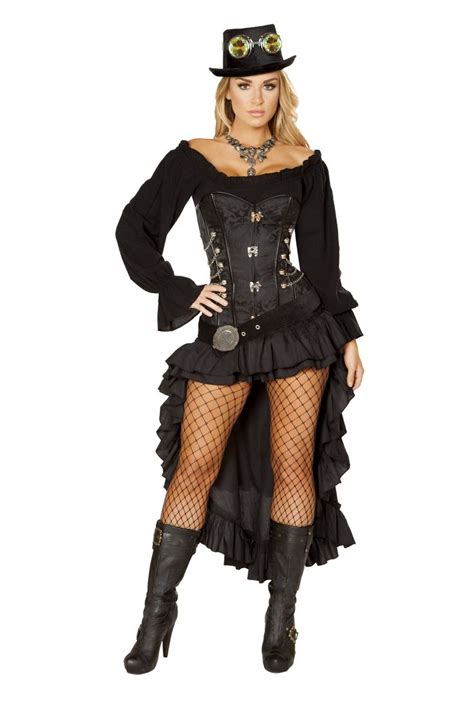 Victorian Steam Maiden Costume Medium Black Steampunk Fashion