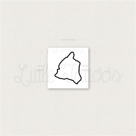 Hawaii Island Map Temporary Tattoo Set Of 3 Etsy