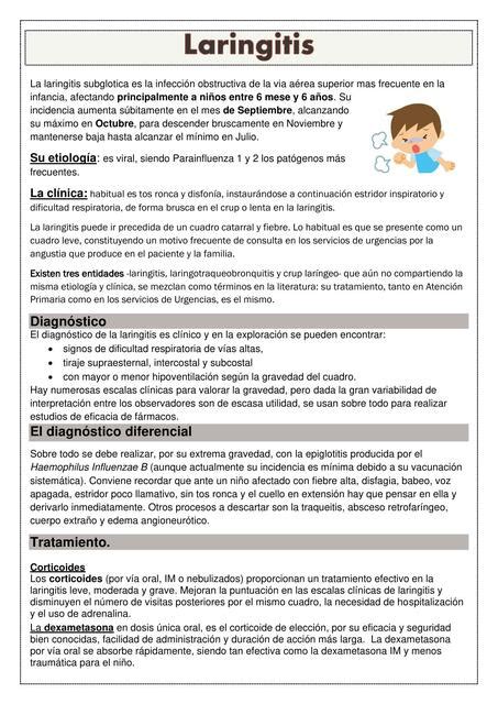 Resúmenes De Laringitis Pediátrica Descarga Apuntes De Laringitis