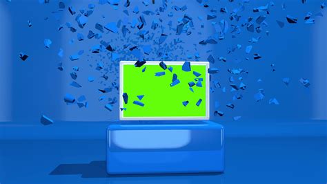 Intro Video Green Screen Inside A Blue Box Exploding Against Blue