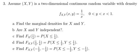 solved 3 assume x y is a two dimensional continuous