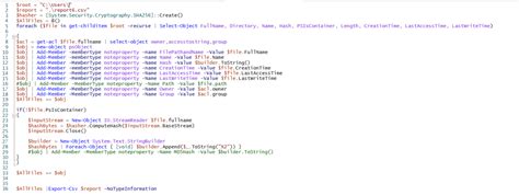 Get Hash From Filesfolders And Subfolders Into One Csv File