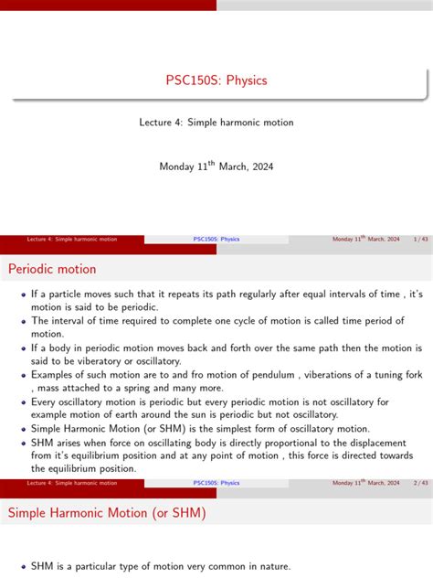 Lecture 4 Slides Download Free Pdf Oscillation Force
