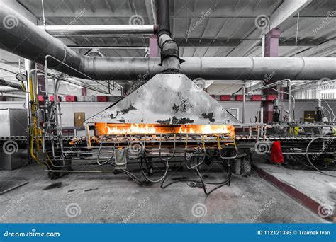 Factory Manufacturing Of Glass Production Stock Image Image Of