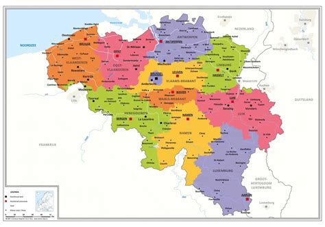 België Kaarten Vector Map Landkaarten