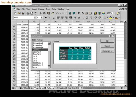 MS EXCEL FORMAT MENU