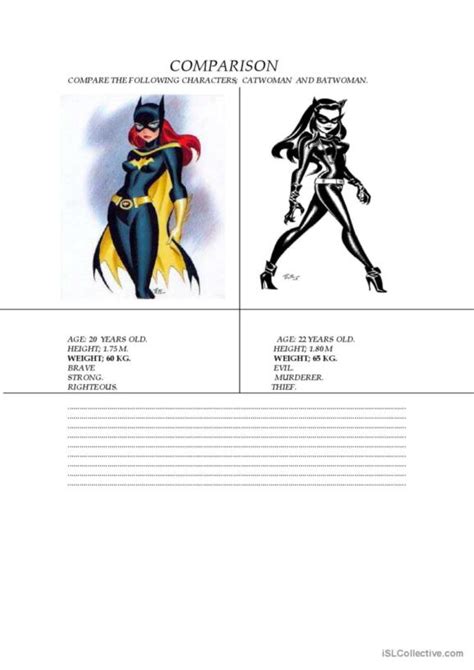 1 185 Comparison English Esl Worksheets Pdf And Doc