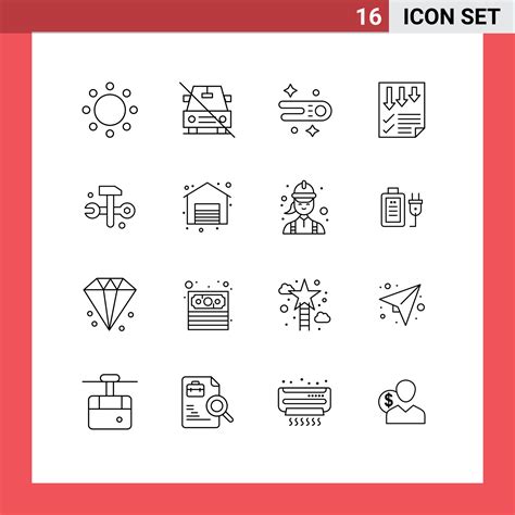 User Interface Pack Of 16 Basic Outlines Of Computing Paper Slash Page Arrows Editable Vector
