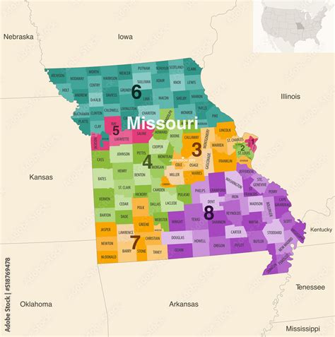 The Missouri Congressional District Map A Framework For Representation Belmont City Map