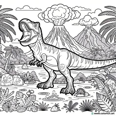 Coloring Page Of The T Rex From Jurassic World Download Or Print For Free