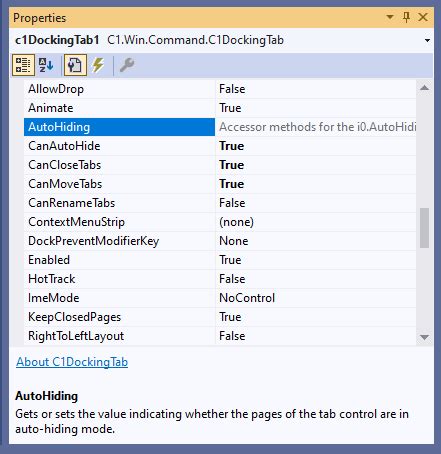 NET Designer Problem With C DockingTab AutoHiding WinForms Edition ComponentOne Studio