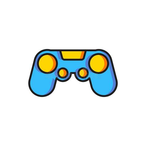 Color Gamepad Icon Isolated On White Background Game Controller Flat Filled Outline Style With
