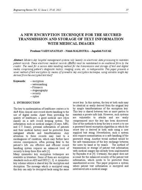 A Novel Encryption Technique For Securing Patient Medical Records Through Text Encryption And