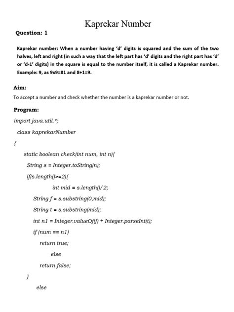 Kaprekar Number Pdf Inheritance Object Oriented Programming