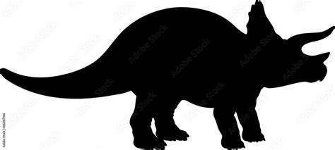 Triceratops Dinosaur Silhouette Vector Types Of Dinosaurs Breeds Stock Vector Adobe Stock