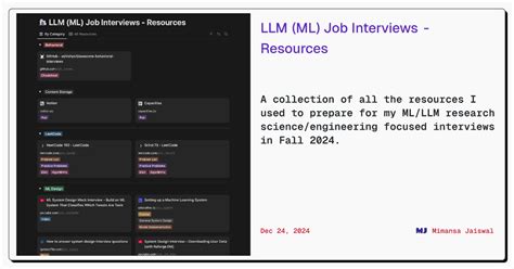 llm ml job interviews resources mimansa jaiswal