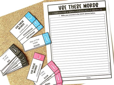 Freebie Comparative And Superlative Adjective Speaking Strips Hot