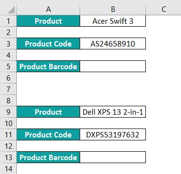 Barcode In Excel How To Generate Create Examples