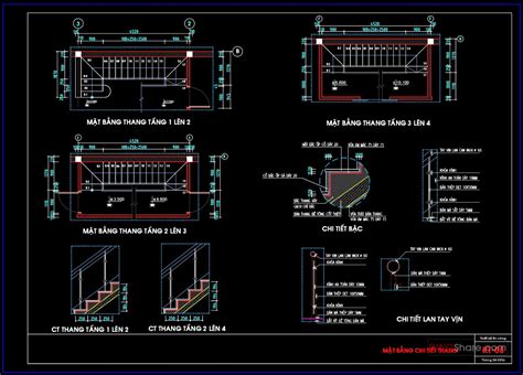 Detailed Drawings Of Stairs In Autocad File
