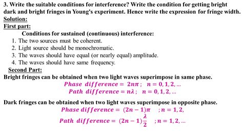 Interference Of Light Simplified Note