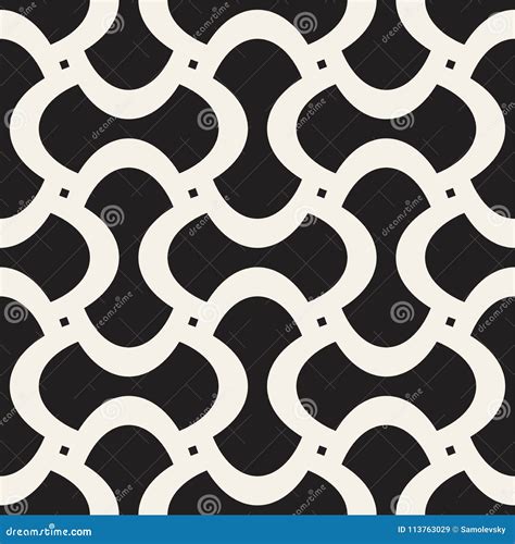 Vector Geometric Seamless Pattern With Curved Shapes Grid Abstract Vector Geometric Seamless Pattern With Curved Shapes Grid Abstract