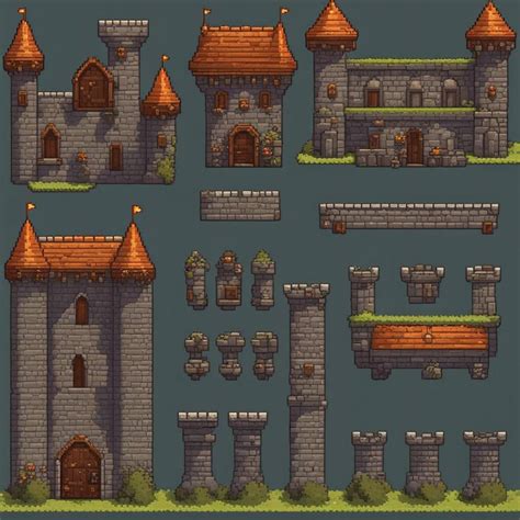 Castle 2d Pixel Art Tileset For A Platformer Gamet By Gotyouxd On