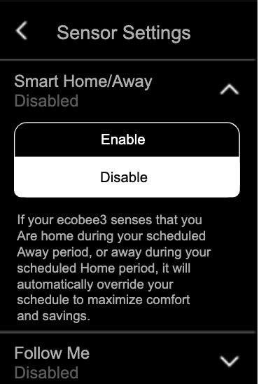 Disable An Ecobee Schedule Flair