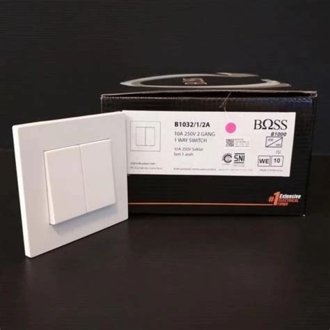 Boss B1032 1 2a B1000 Saklar 2 Gang 1 Way 10a 250v Sni White