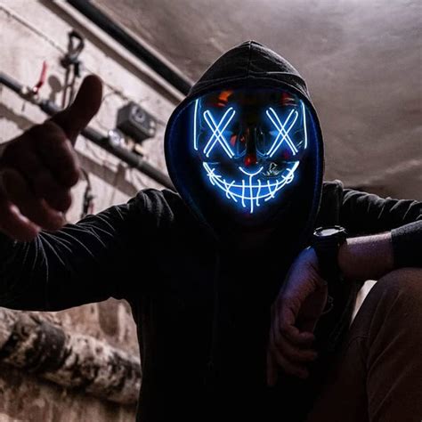 Halloween Mask Scary Led Halloween Masks Light Up Purge Mask Cosplay