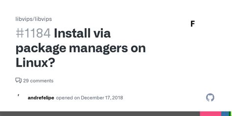 Install Via Package Managers On Linux · Issue 1184 · Libvipslibvips