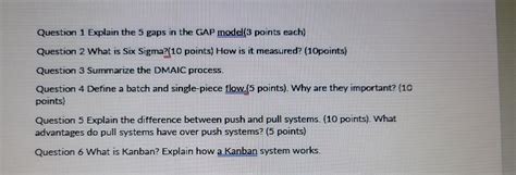 Solved Question 1 Explain The 5 Gaps In The Gap Model3