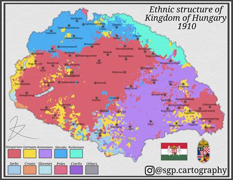 Kingdom Of Hungary Ethnic Map 1910 Maps On The Web